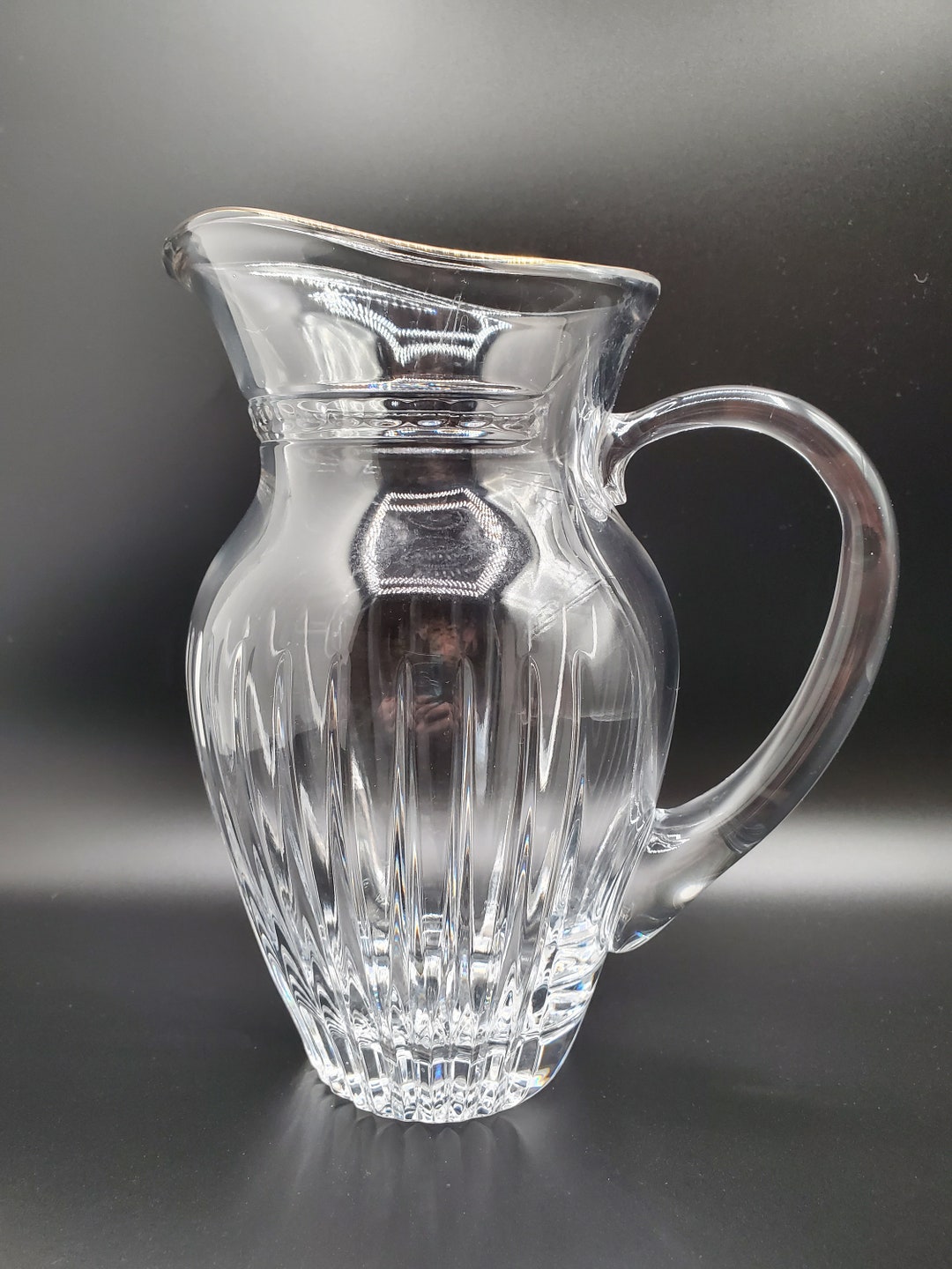 Vintage Waterford Marquis Hanover Cut Crystal Pitcher, Clear With Gold ...