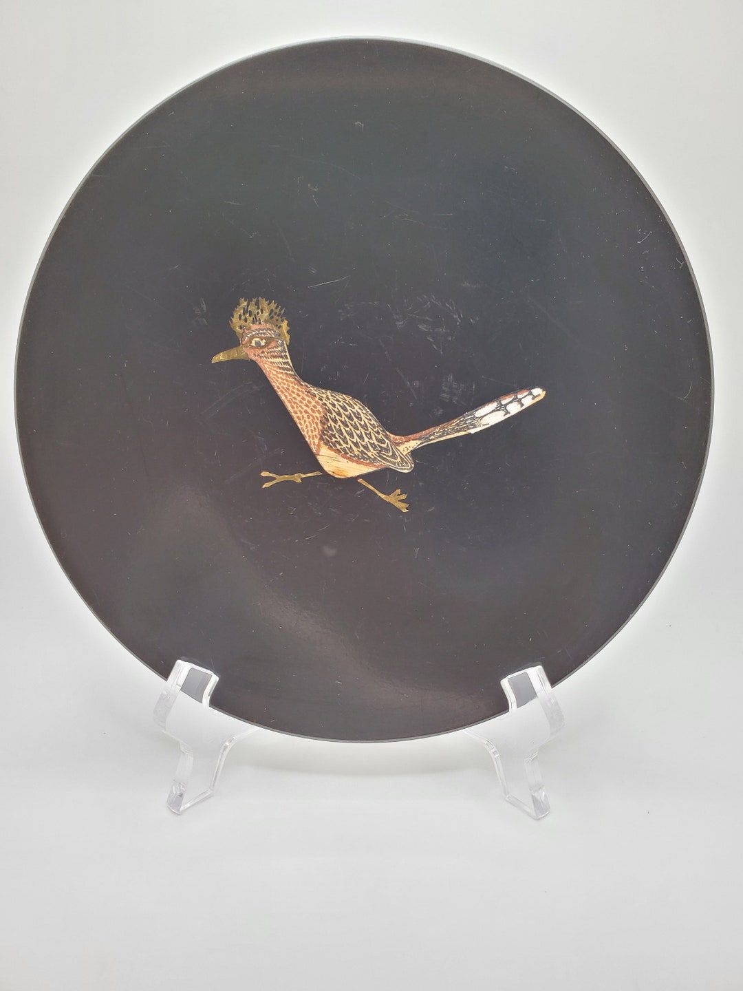 Vintage Couroc Roadrunner Inlaid Tray – Southwest Desert Design - 1960 ...