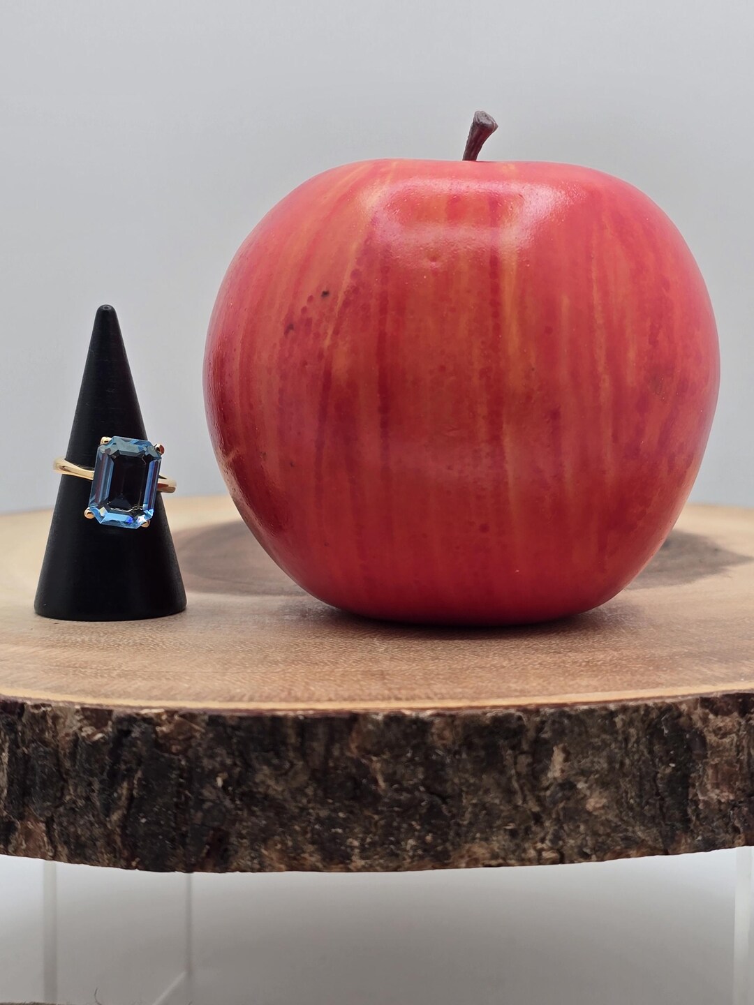 Vintage Merlite Faux Blue Topaz Ring – 14kt Dura-klad Gold Electroplate ...