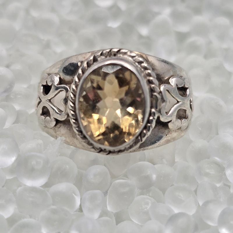 Heart Citrine Topaz Ring - Etsy
