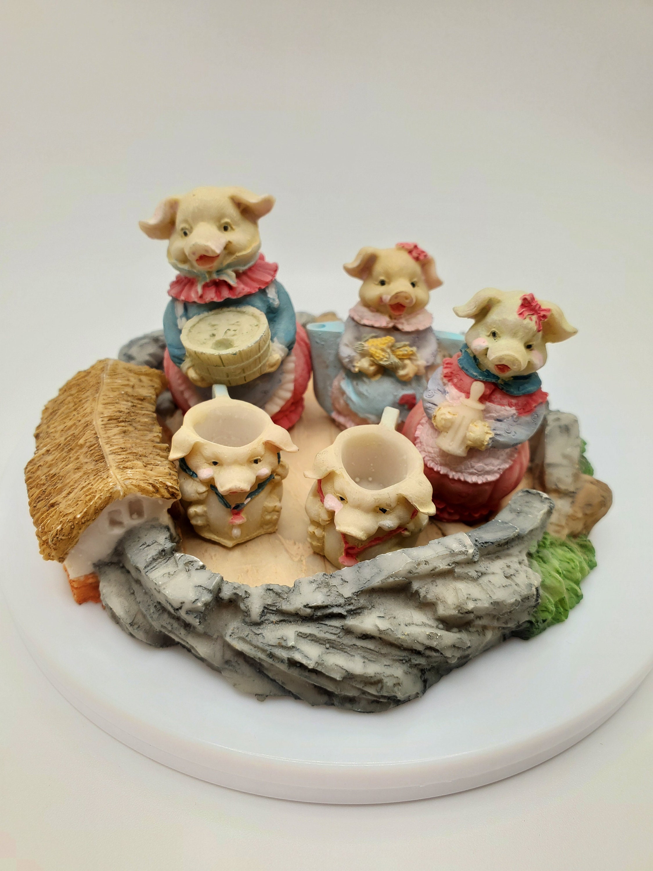 Vintage Pig Family Mini Resin Tea Set With Original Base - Etsy