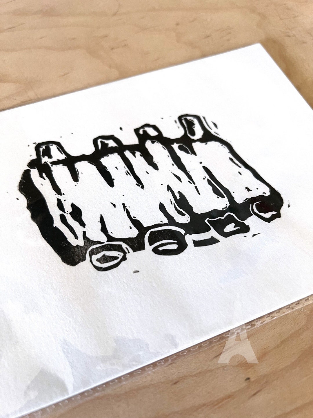 Ribs // Handmade Linocut Block Print - Etsy
