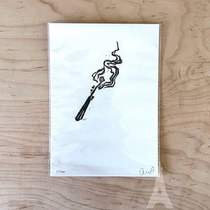 Burn Out // Handmade Linocut Block Print - Etsy