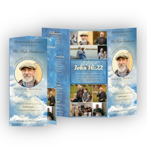 Funeral Tri-fold Brochure Program Template, Printed or Digital, Instant ...