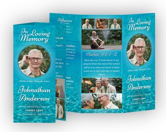 Simple Tri Fold Funeral Program Template Instant Download - Etsy
