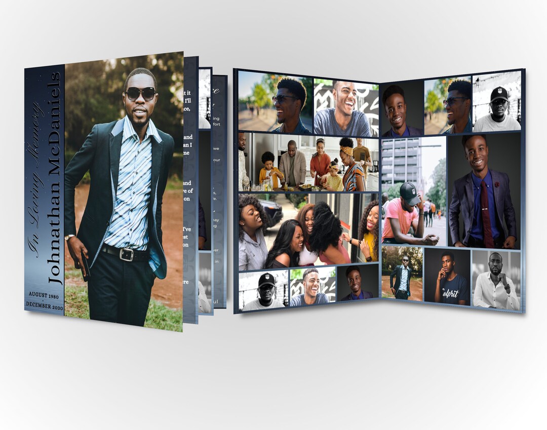 8 Page Funeral Brochure Template for Memorial Services - Obituary ...