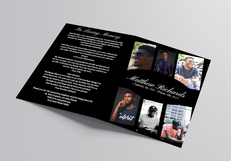 Funeral Program Template | Instant Download - Self Edit Online With ...