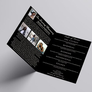 Obituary Program Template - Large Framed Photo on Cover With Order of ...