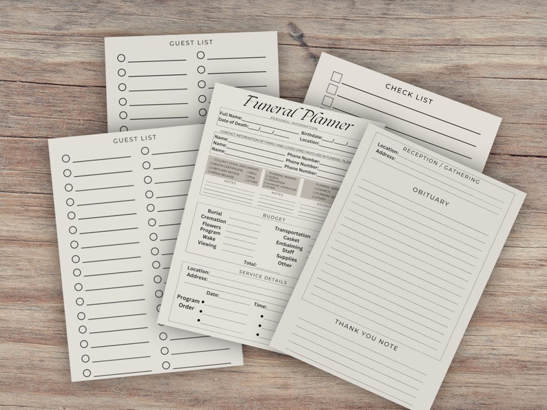 Plan a Meaningful Farewell With Our 5 Page Printable Funeral Planner ...