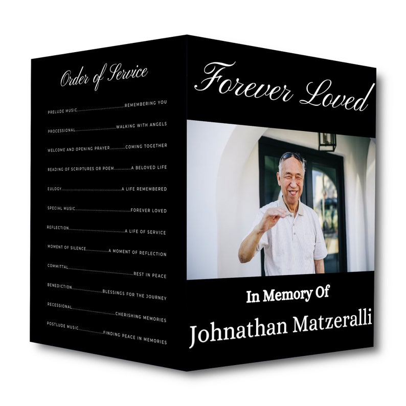 Funeral Program Brochure Template- Simple 1 Image Design - Self Edit in ...