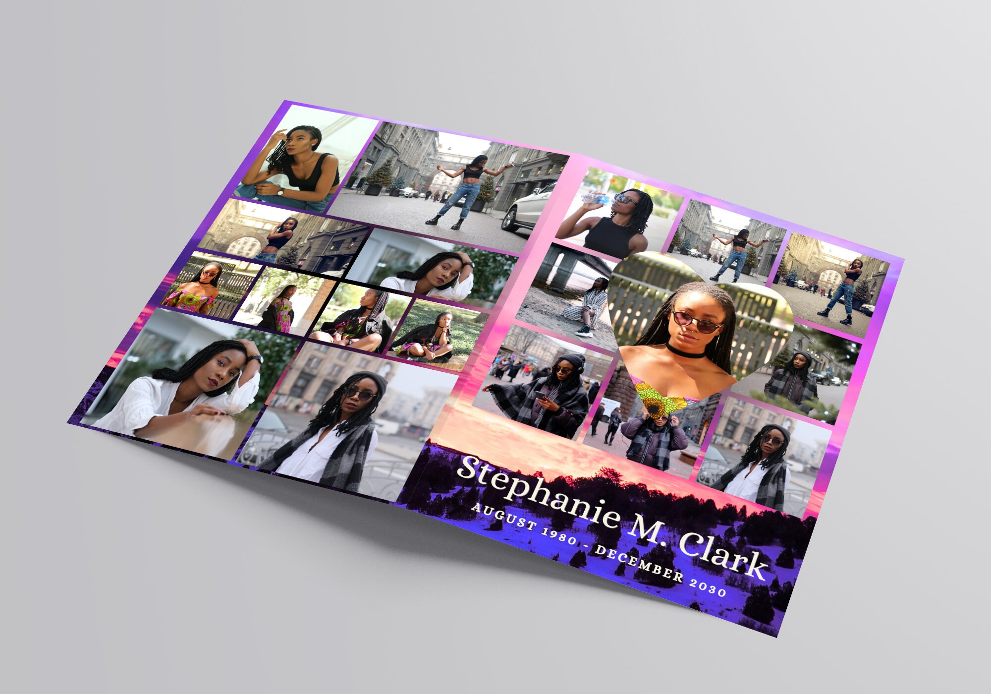Heartfelt 4-page Funeral Program Template | Customizable Canva Design ...