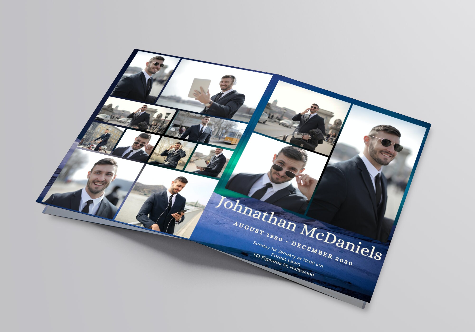 Printable Memorial Brochure | 8-page Funeral Program Template ...