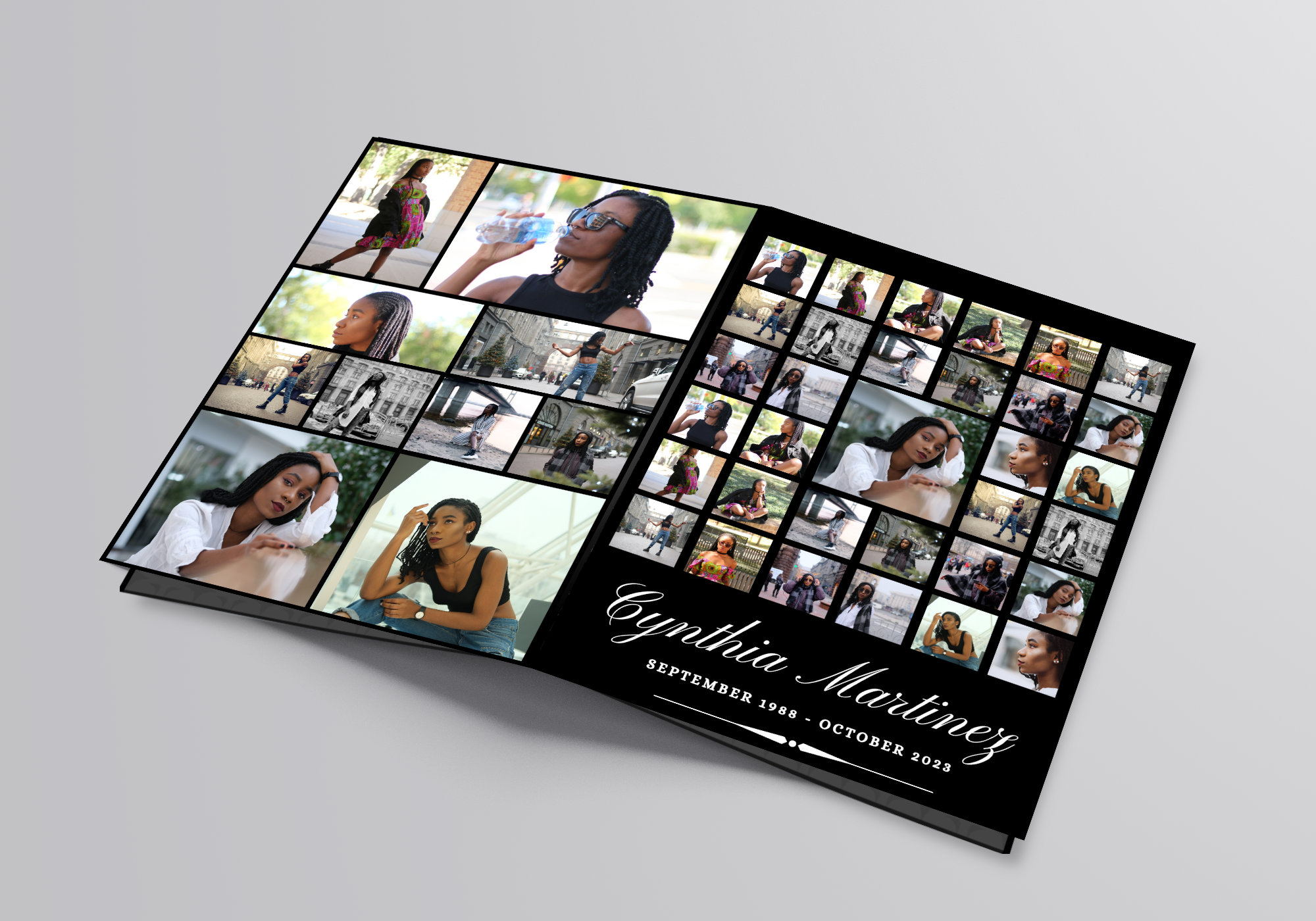 12 Page Funeral Program Booklet Template | Photo Collage Tributes and ...