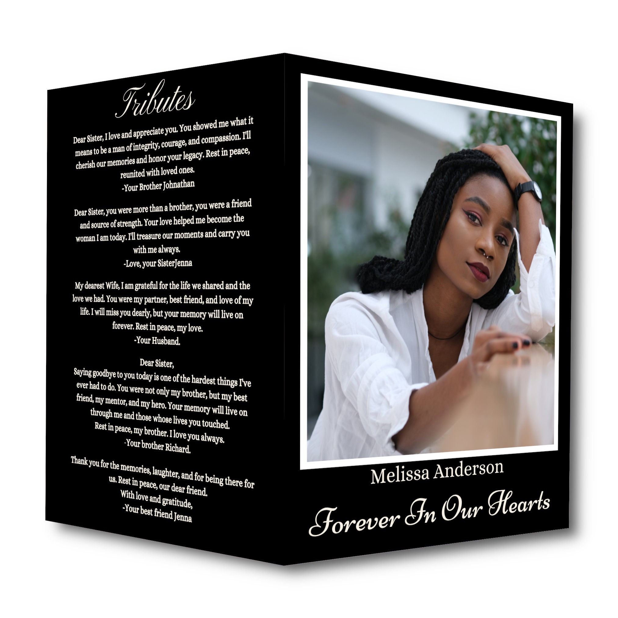 Obituary Program Template - Large Framed Photo on Cover With Order of ...