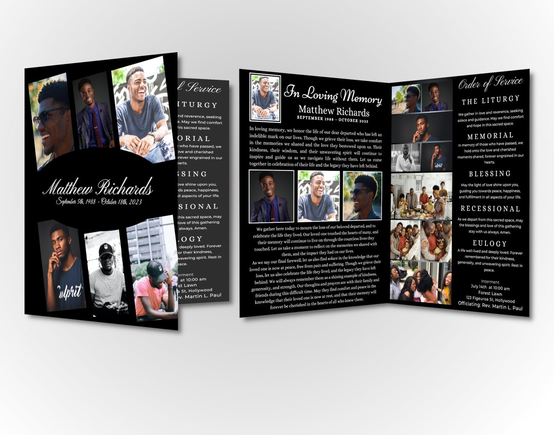 Funeral Program Template | Instant Download - Self Edit Online With ...
