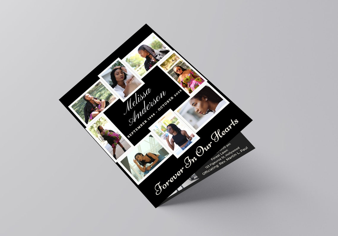 Funeral Program Template Brochure Self Edit Using Canva - Etsy