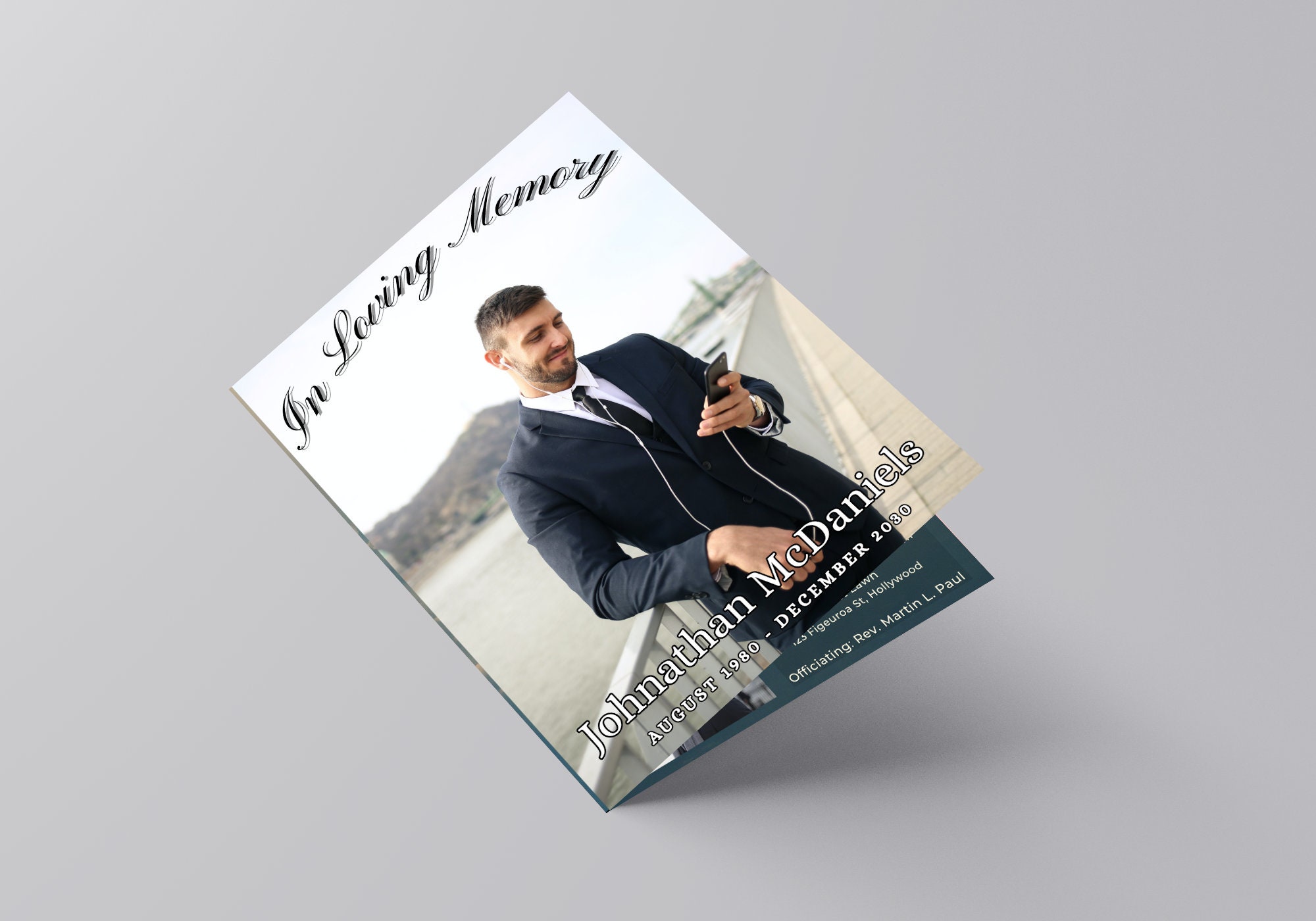 Editable Funeral Service Program | Customizable Memorial Brochure ...
