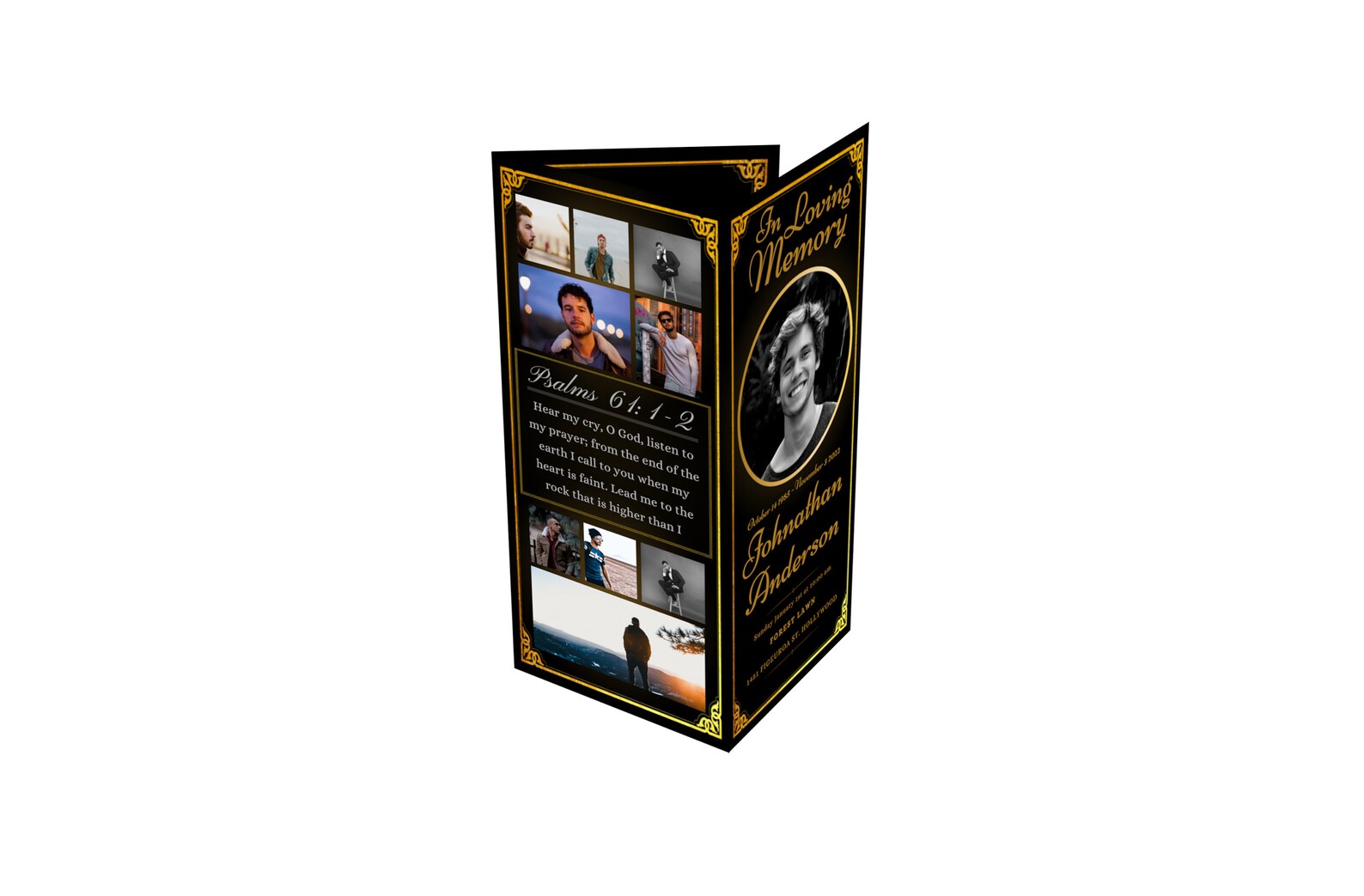 Elegant Funeral Tri Fold Brochure Program Template - Instant Download ...