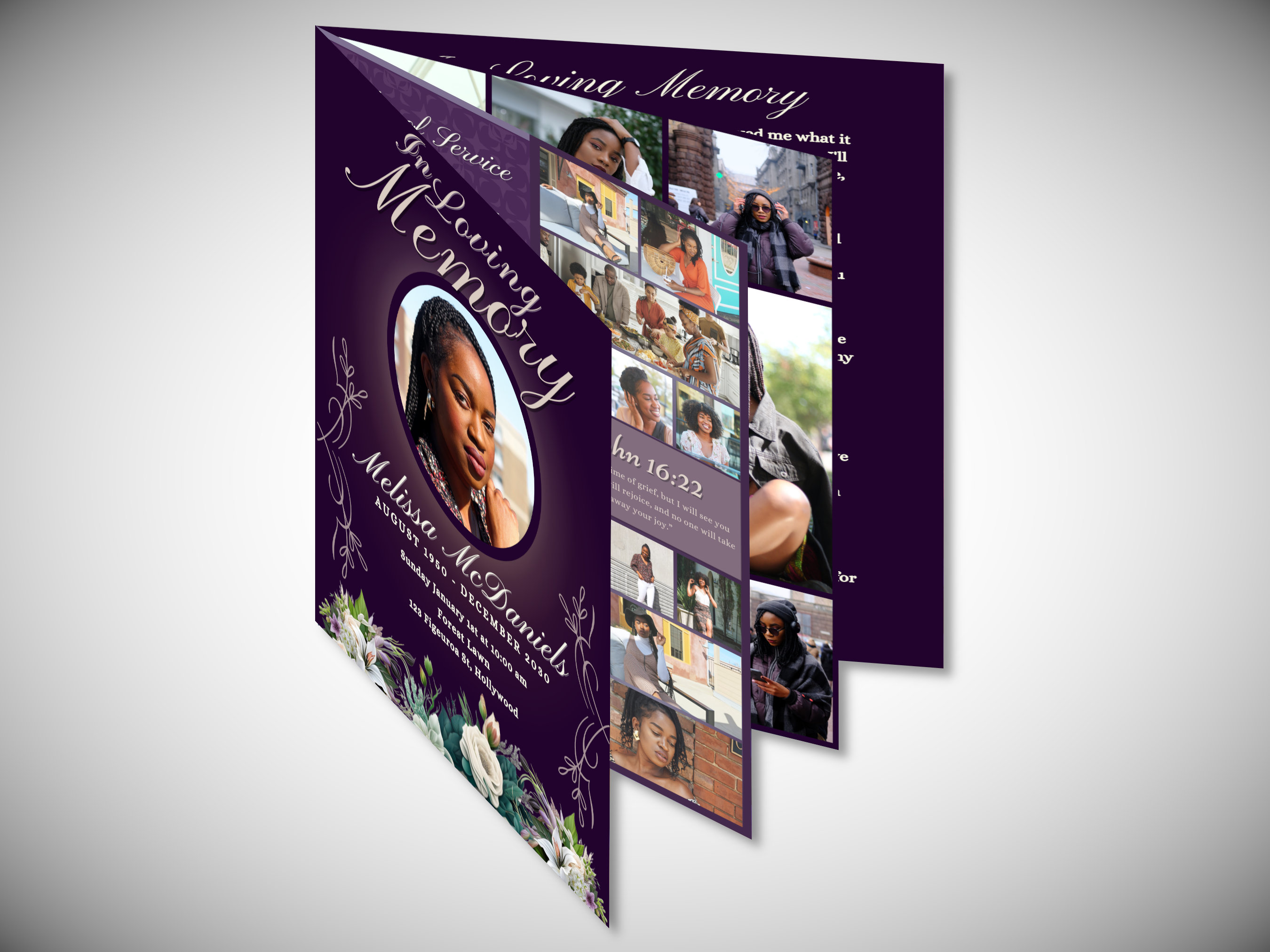 8 Page Funeral Program Template Booklet | Photo Gallery - Order of ...