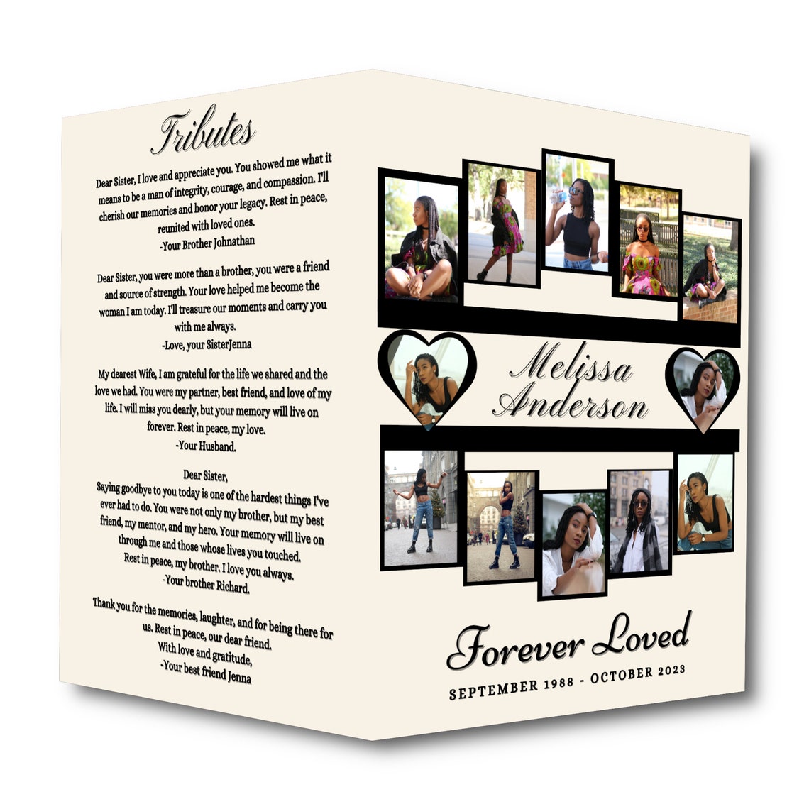 Editable Funeral Program Template | 4 Pages | Heartwarming Photo ...