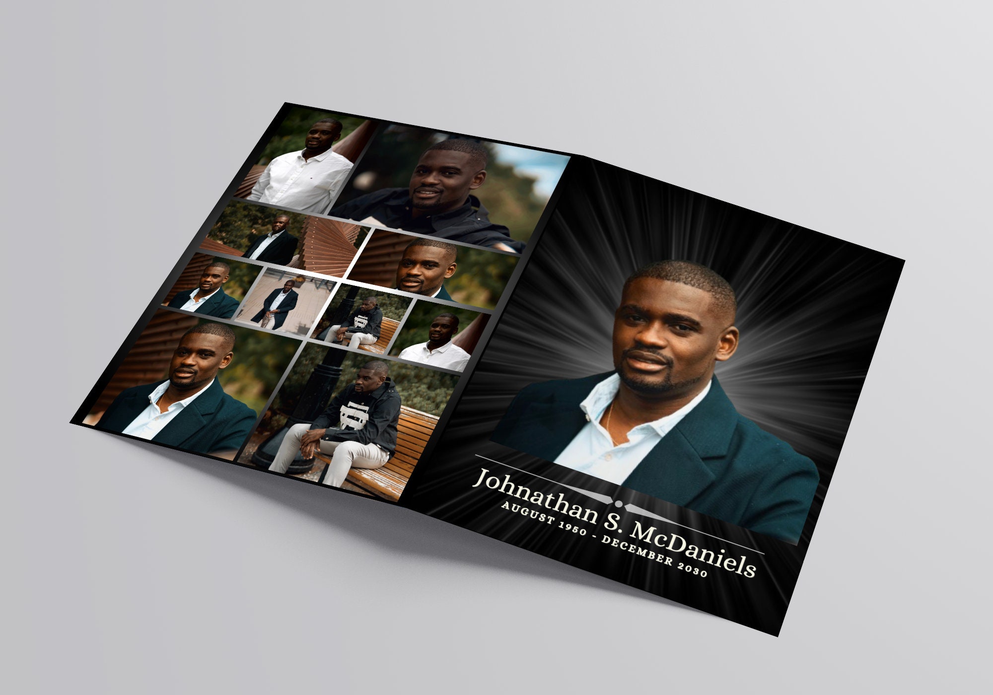 4 Page Funeral Obituary Program Booklet Beautiful Tribute for Your ...