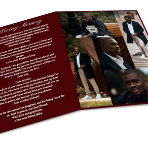 Editable Funeral Program Template | 4 Pages | Full Page Photo Collage ...