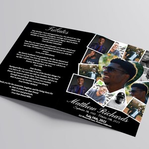 Editable Funeral Program Template | 4 Pages | Obituary & Order of ...