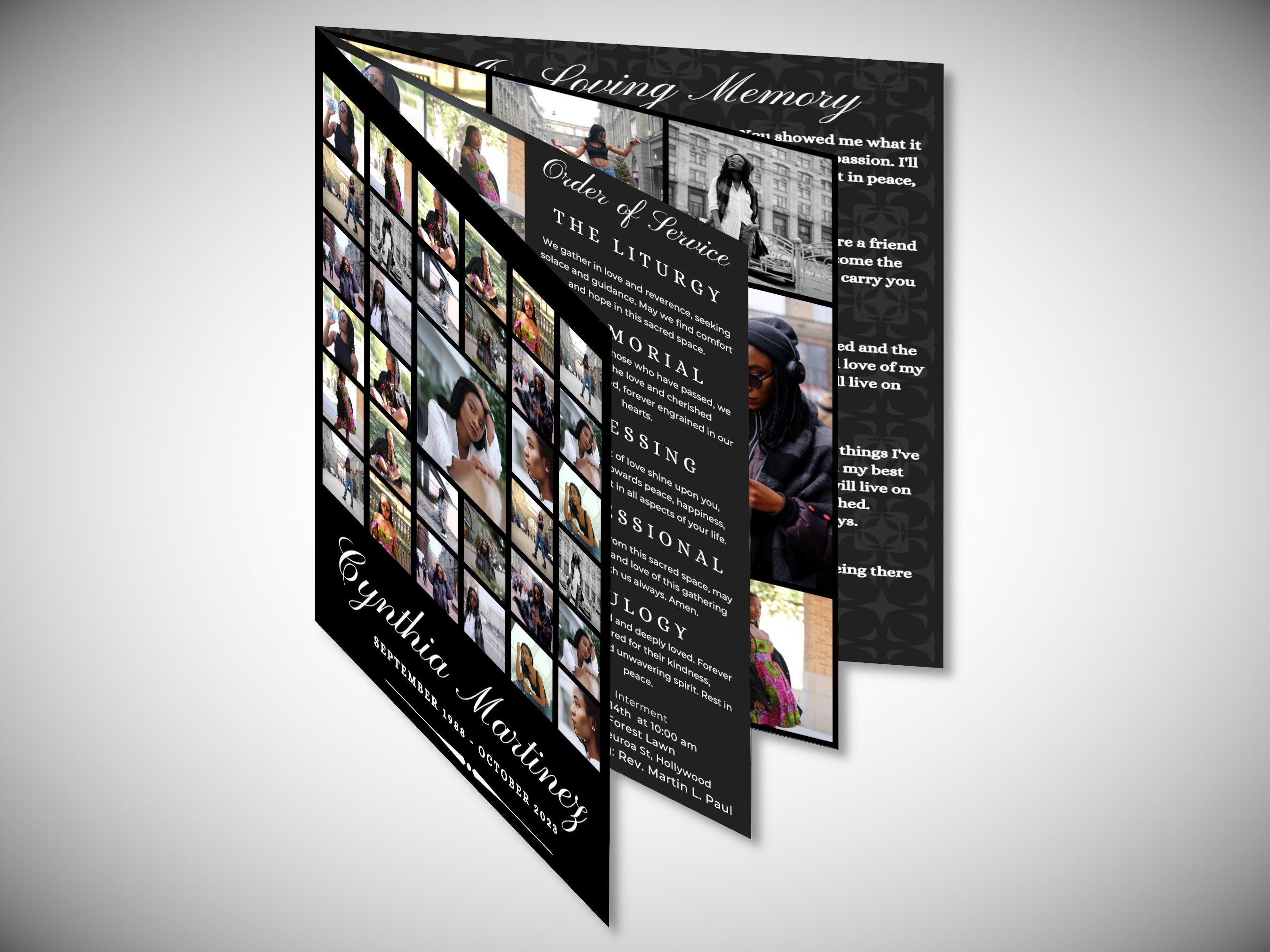 Editable Funeral Program Template Brochure | 8 Pages | 33-image Gallery ...