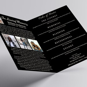Editable Funeral Program Template | Self-editable With Free Canva ...