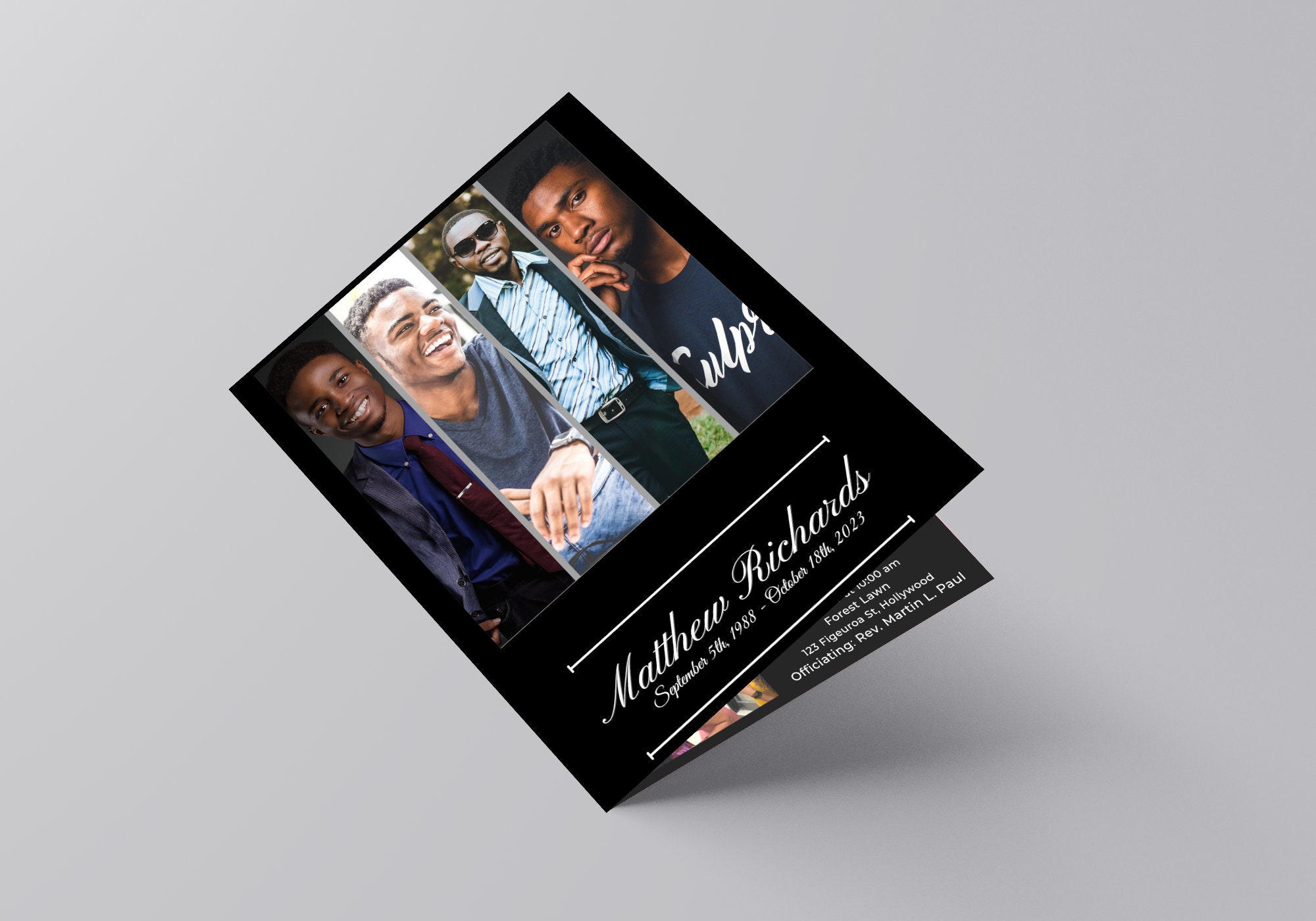 Funeral Program Template Brochure | Modern Design | Fully Self Edit ...