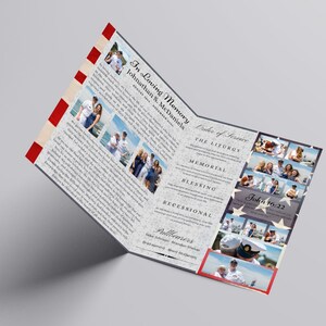 Patriotic Funeral Program Bi-fold Brochure - American Flag Editable ...