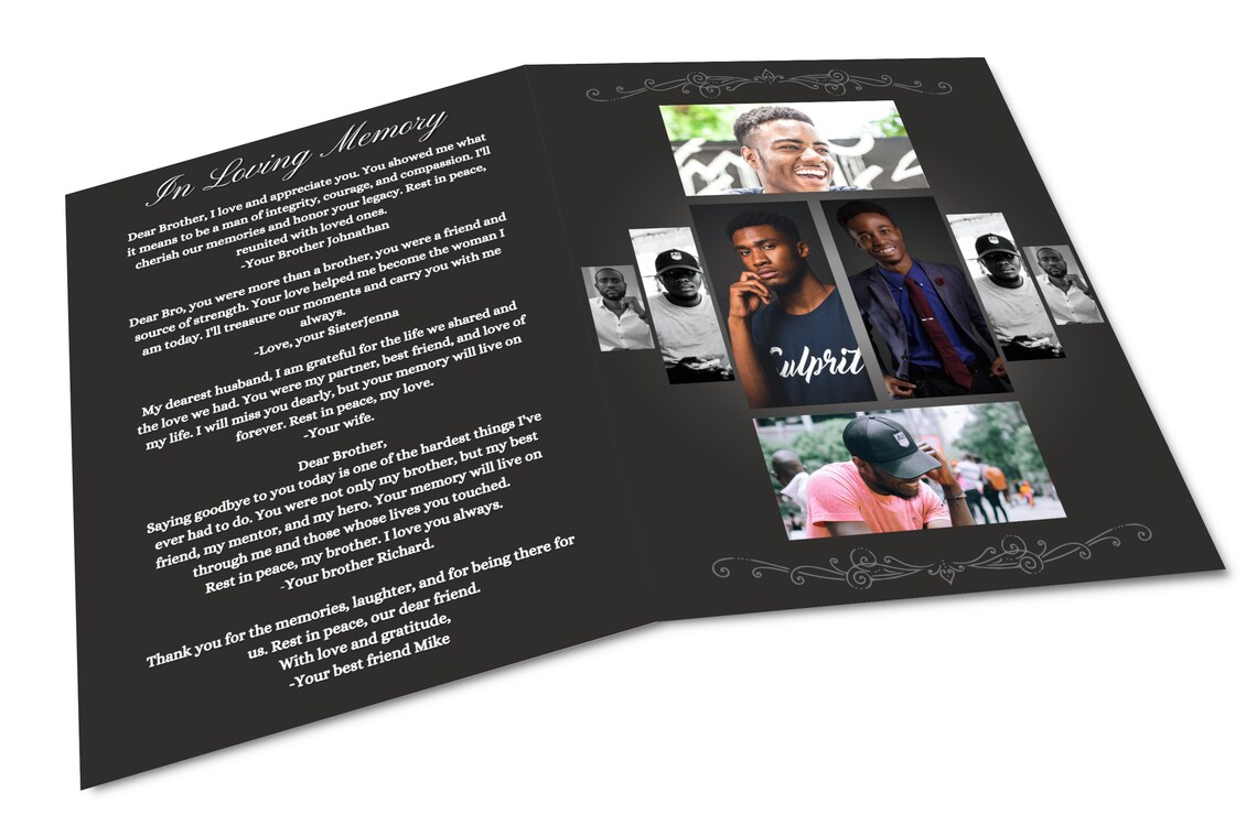 Funeral Program Template | DIY Edit Using Canva | Instant Download - No ...