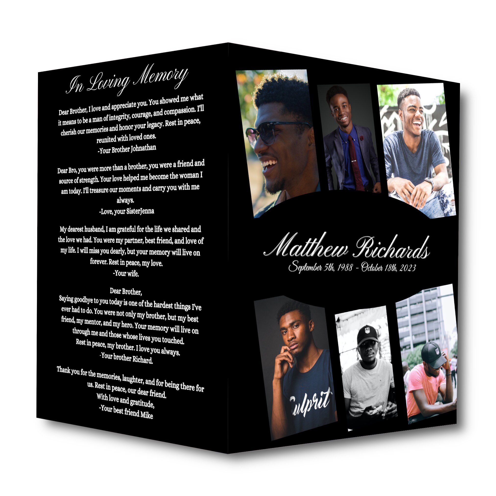 Funeral Program Template | Instant Download - Self Edit Online With ...