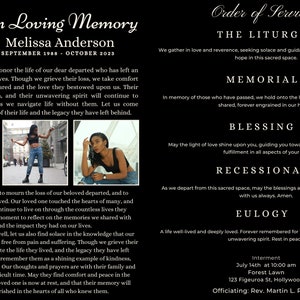 Obituary Program Template - Large Framed Photo on Cover With Order of ...
