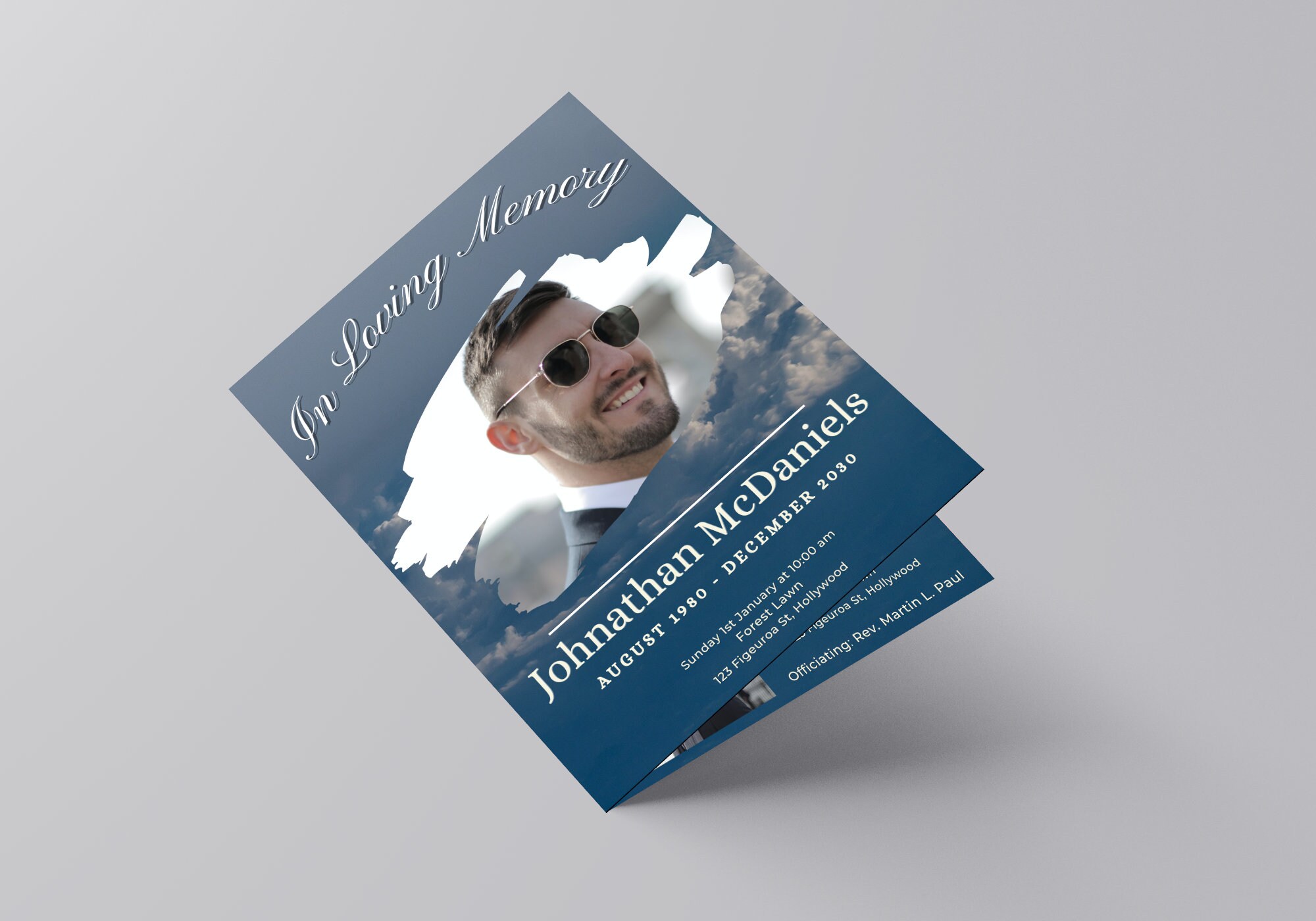 Customizable Funeral Program Template | 4-page Brochure | Editable ...