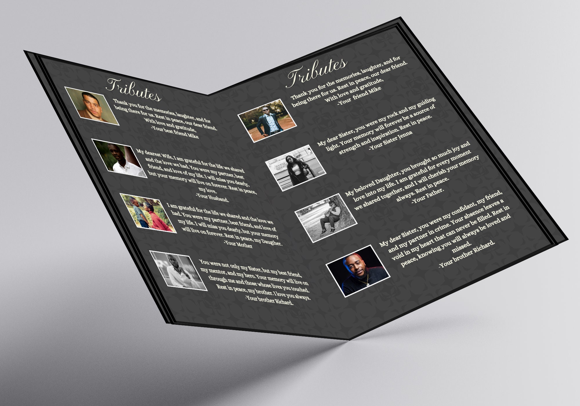 12 Page Funeral Program Booklet Template | Tributes, Order of Service ...