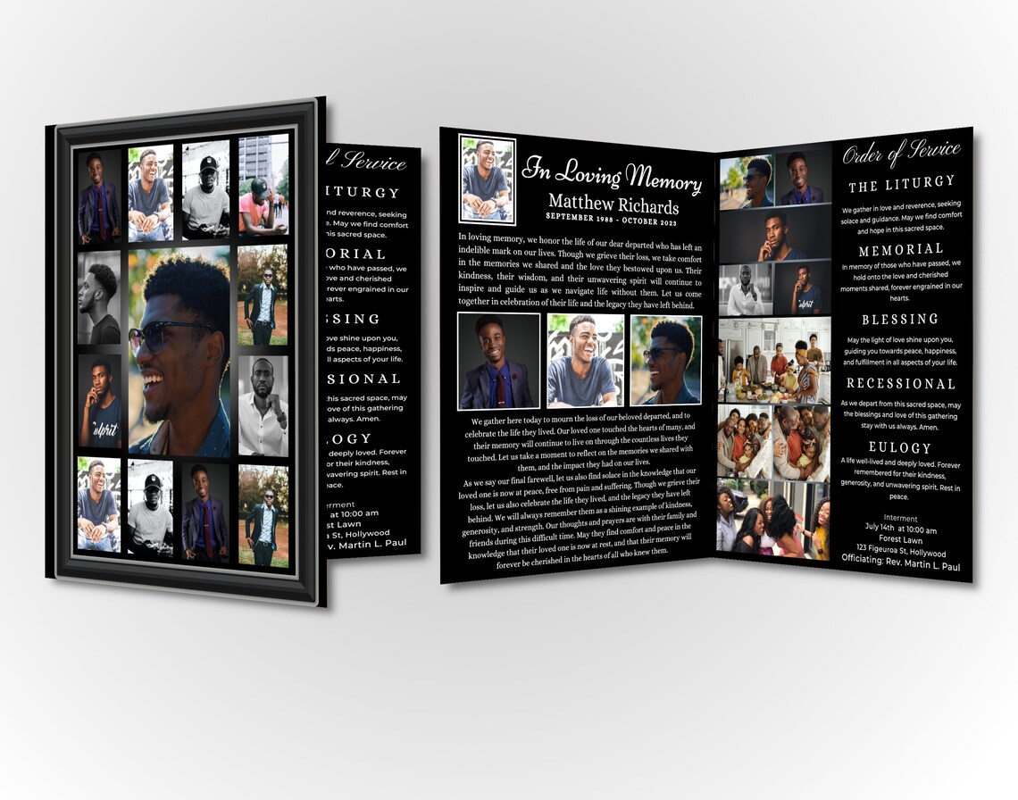 Funeral Program Brochure Template | Instant Download - No Waiting ...
