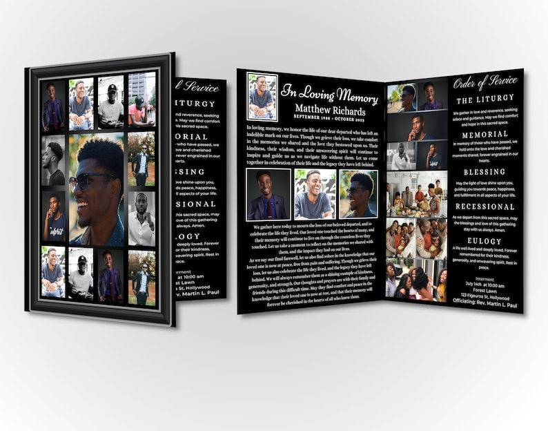 Funeral Program Brochure Template | Instant Download - No Waiting ...