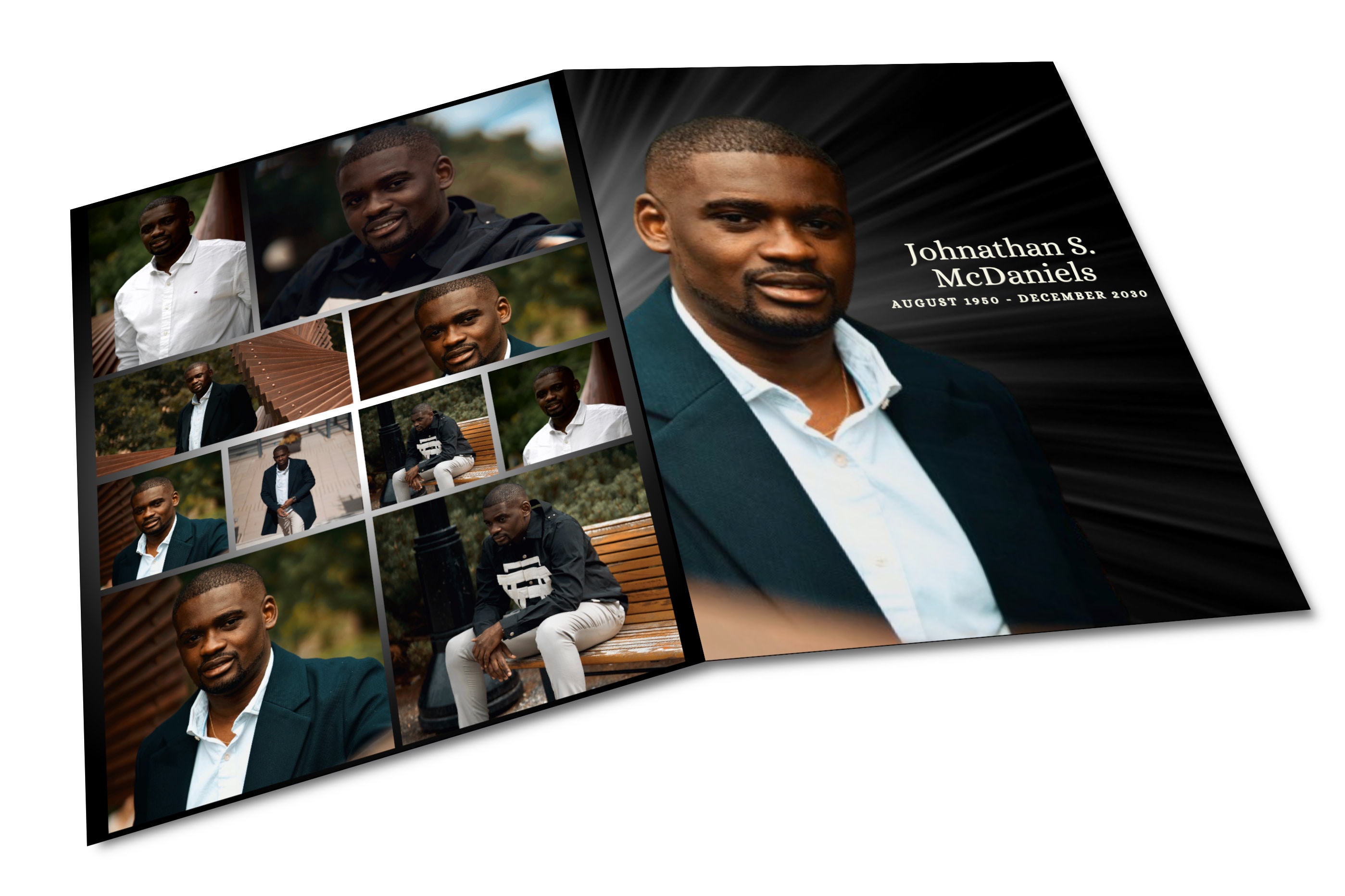 Funeral Program Template | 4 Page Booklet Elegant Design | Fully Self ...