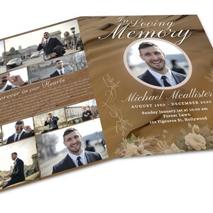 Personalized Funeral Program Template | Editable | Canva Compatible ...
