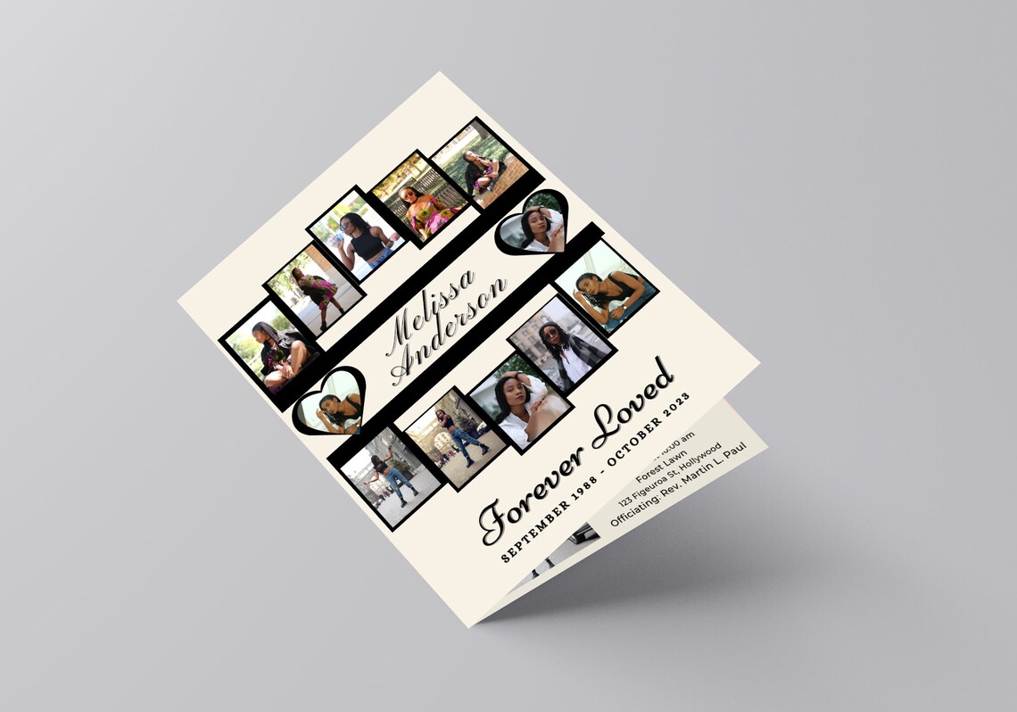 Editable Funeral Program Template | 4 Pages | Heartwarming Photo ...