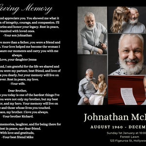 Editable Funeral Program Brochure Template | 4 Pages | Canva Compatible ...