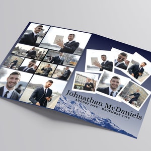 Personalized Funeral Program With Photo Collage | 4 Pages | Editable ...