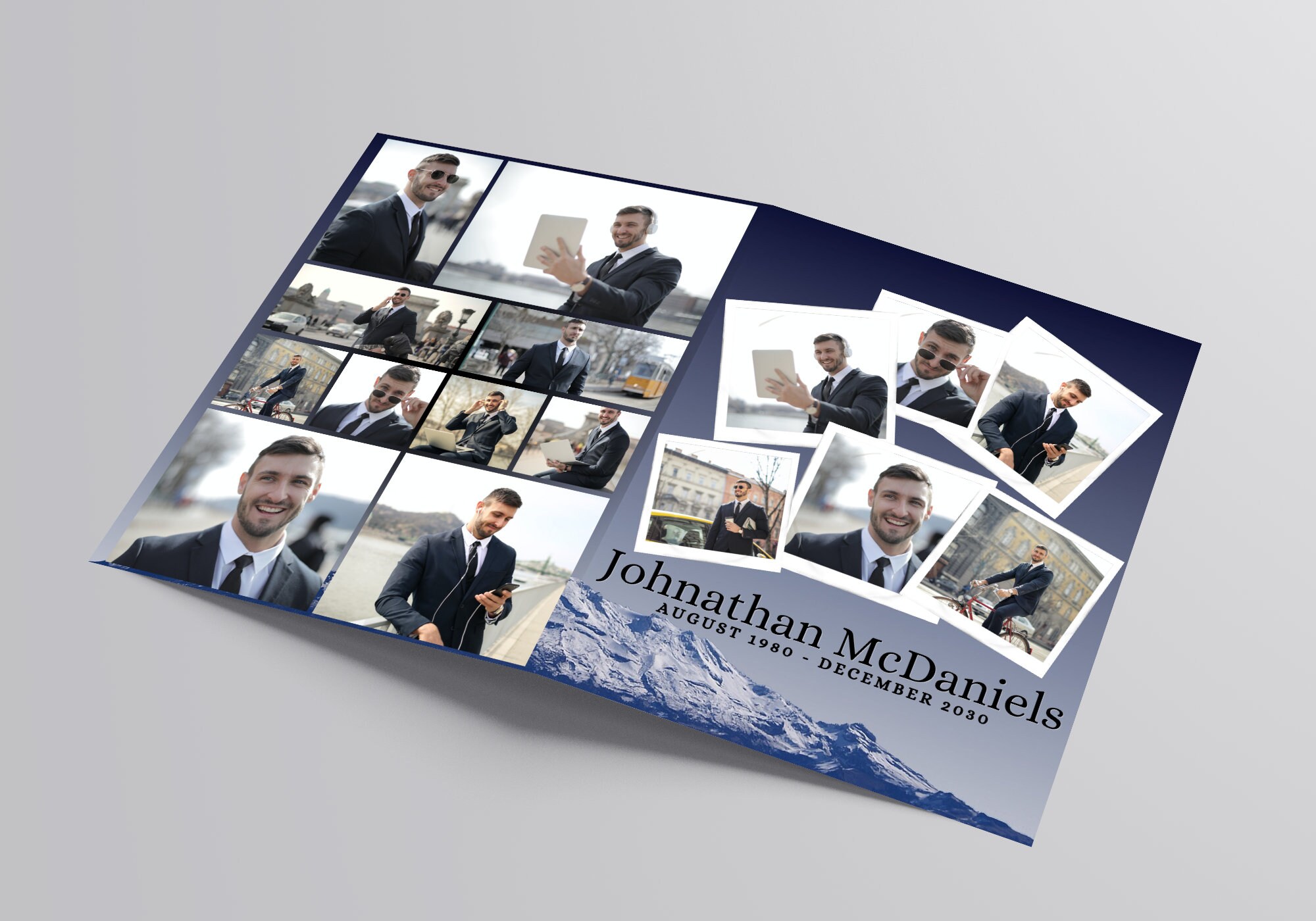 Personalized Funeral Program With Photo Collage | 4 Pages | Editable ...