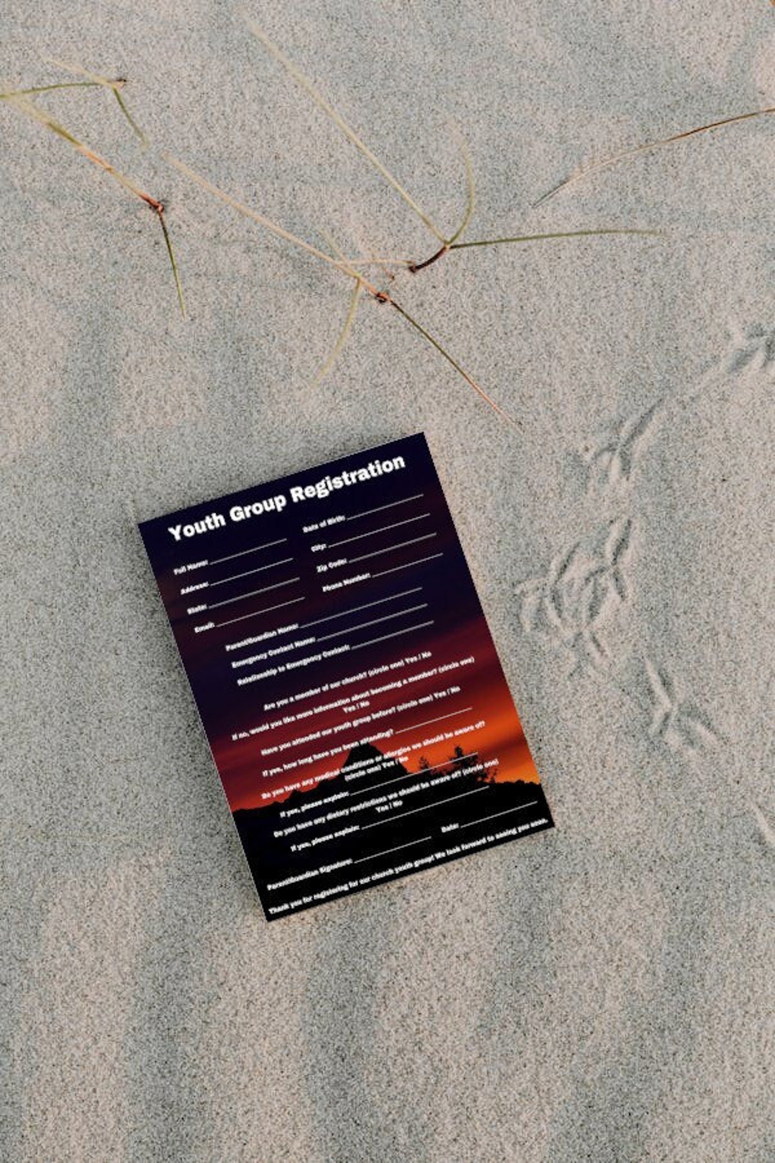 Printable Youth Group Registration Form Template - Easy to Customize ...