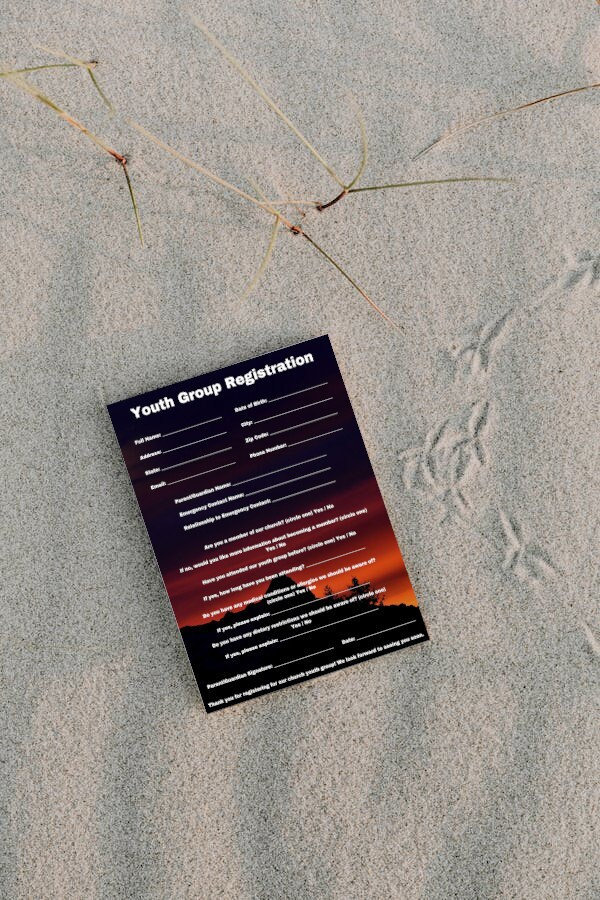 Printable Youth Group Registration Form Template - Easy to Customize ...