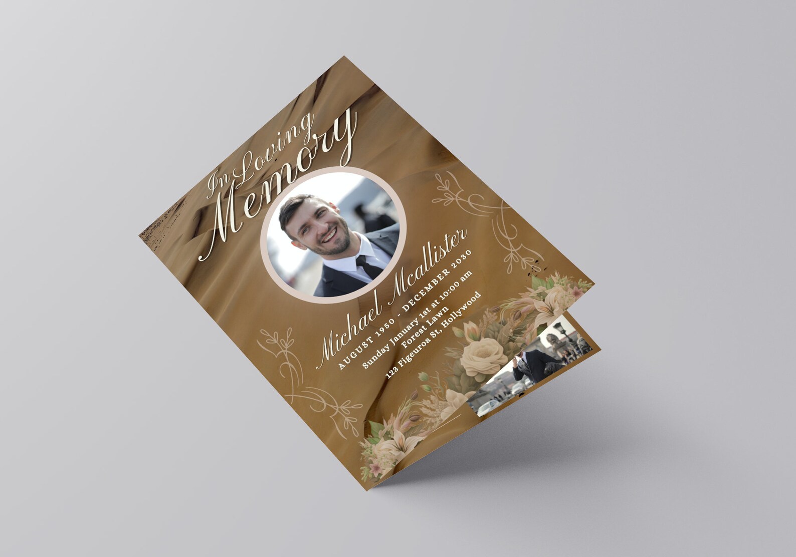 Personalized Funeral Program Template | Editable | Canva Compatible ...