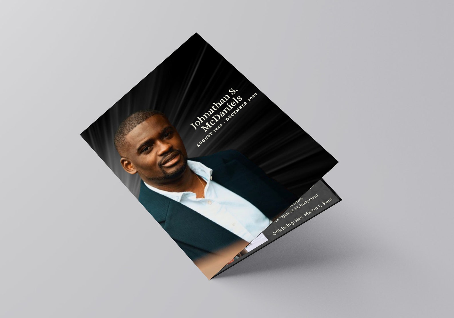 Funeral Program Template | 4 Page Booklet Elegant Design | Fully Self ...