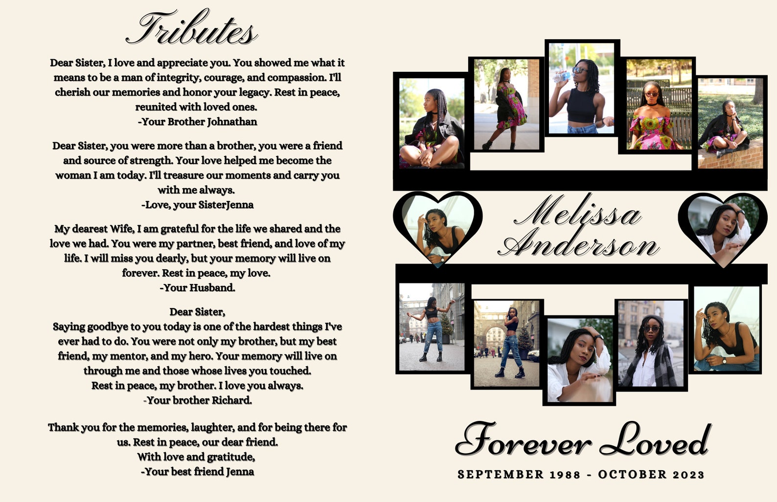 Editable Funeral Program Template | 4 Pages | Heartwarming Photo ...