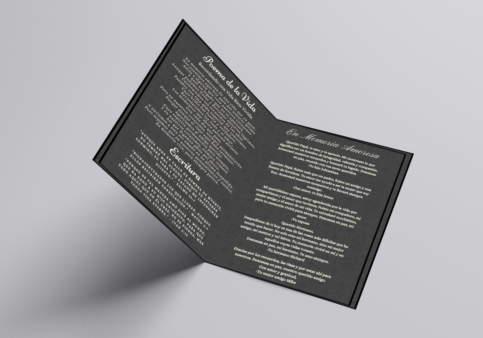 Spanish Funeral Program Template | 8 Page Booklet | Order of Service ...